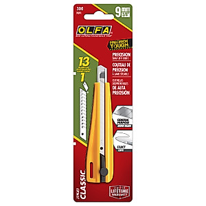 OLFA 9mm Precision Utility Knife (300) - Multi-Purpose Custom Cutting Depth Precision Knife w/Snap-Off Blade, Replacement Blades: Any OLFA 9mm Blade