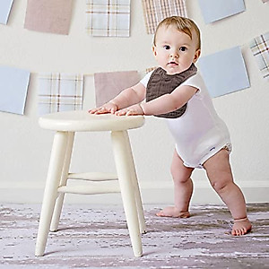 Frienda 6 Pcs Muslin Bibs Baby Burping Cloth Teething Bibs Bandana Bibs 6 Absorbent Layers Muslin Bibs for 6 Month+ Baby (Gray Series)