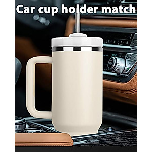 METRICCHIMP 40 oz Tumbler With Handle and Straw Lid Insulated Reusable Stainless Steel Water Bottle Travel Mug Iced Coffee Cup Travel Mug for Hot and Cold Beverages 40 oz Tumbler with Handle