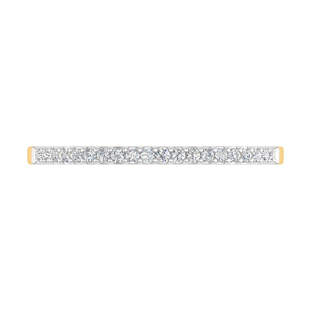 1/10 ctw 10K Yellow Gold Round Diamond Ladies Wedding Anniversary Stackable Ring - IGI (Ring Size 5.25)