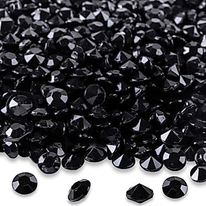 2000 Black Diamond Table Confetti Wedding Bridal Shower Party Decorations 1 Carat 6.5mm Black