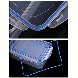 ulafbwur Food Storage Containers with Lids, Salad Dressing and Condiment Containers, Storage Box for High Low Temperature Resistance, Kitchen Refrigerator Microwave Safe Plastic Storage Seal Boxes S