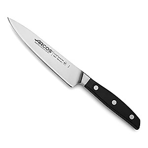 ARCOS Chef Knife 6 Inch Stainless Steel. Professional Kitchen Knife for Cooking. Ergonomic Polyoxymethylene Handle and 150 mm Blade. Series Manhattan. Color Black