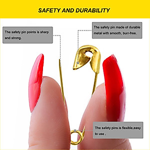 Gold Safety Pins,Small Safety Pins for Clothes,19mm Metal Mini Saftey Pin for Tag Art Crafting Sewing Jewelry Making (120Pcs/Box)