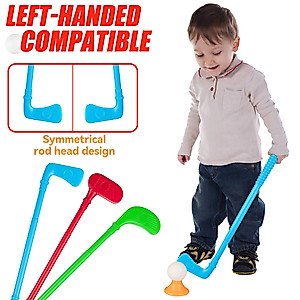 Liberry Kids Golf Clubs Set, Golf Toy with 1 Golf Cart, 3 Golf Clubs, 2 Practice Holes, 2 Golf Tees & 6 Balls, Outdoors Exercise Toy for Kid Ages 3 4 5 Years Old, Boys & Girls (Red)