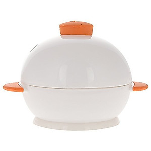 MSC International 4 Boiler Joie Big Boiley Microwave Egg Cooker, A, White with Orange Handles