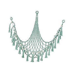 Colcolo Stuffed Animal Hammock Plush Net Toy Macrame Wall Mounted Toy Holder Corner Netting Hanging Organizer for Nursery Bedroom Children, Green