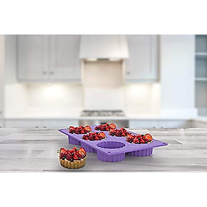 Bakerpan Silicone 2 3/4 Inch Round Tart Mold, Mini Cakes, Desserts, 6 Cavities Pan - Set of 2