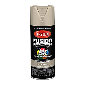 12 oz Krylon K02740007 Khaki Fusion All-In-One Paint & Primer Spray Paint, Satin
