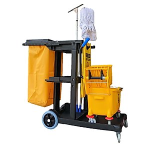 Simpli-Magic 79191 Janitorial Cart, Commercial, Black