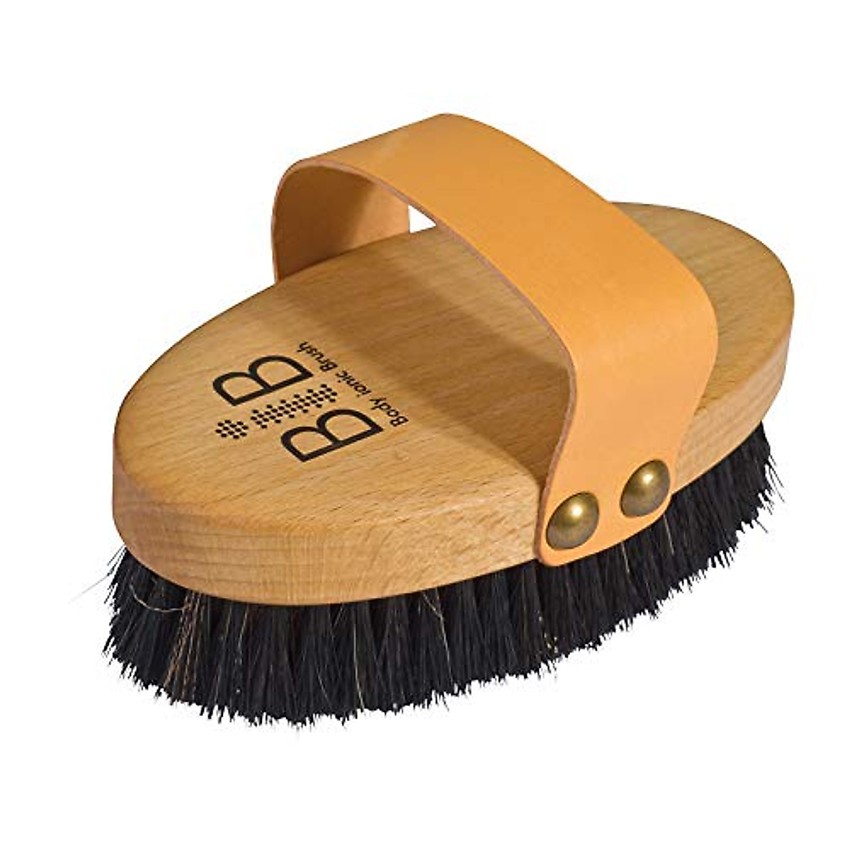 Redecker Fine Bronze Wire/Horsehair Massage Brush Body Ionic with Oiled Beechwood Handle, 5-3/8-Inches