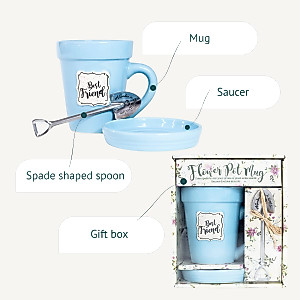 Divinity Boutique Blue Flower Pot Mug - Best Friend