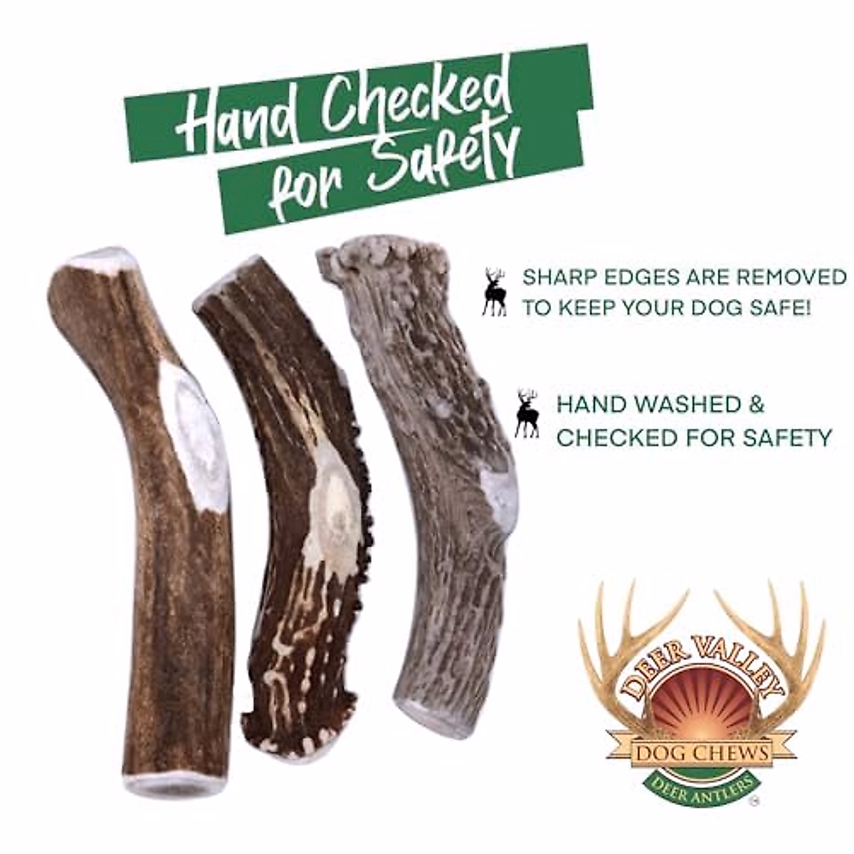 Deer Valley Chews Premium Deer Antler for Dogs - Large 6-7 Inches Long, Single Antler - All Natural Dental Treat for Teething and Chewing - Premium Grade, Naturally Shed