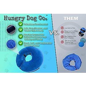 Hungry Dog Co.- Premium Inflatable Dog Collar for Dogs and Cats - Helps in Pet Recovery - Comfortable and Safe for Your Pet - Soft E-Collar – Grey, Medium (8”- 12” Neck)