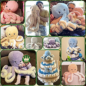 DENTRUN Octopus Stuffed Animals, Giant Octopus Plush Doll Play Toys for Kids Girls Boys Adults Birthday Xmas Halloween Present Stuffed Sea Animals Plushie, 7/16/24/32 Inches, 5 Colors