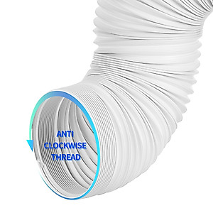 DOMANKI Portable Air Conditioner Exhaust Hose - 5.9 Inch Diameter, 78 Inch Length, Anti-Clockwise Thread Flexible Duct