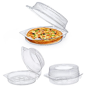 XXUOD 100 Pcs 6 inch Disposable Clear Plastic Dessert Containers with Hinged Locking Lids, Clamshell Takeout Food Containers for Cakes, Pasta, Pizzas, Salads, Cookies, Tiramisu, Sandwiches