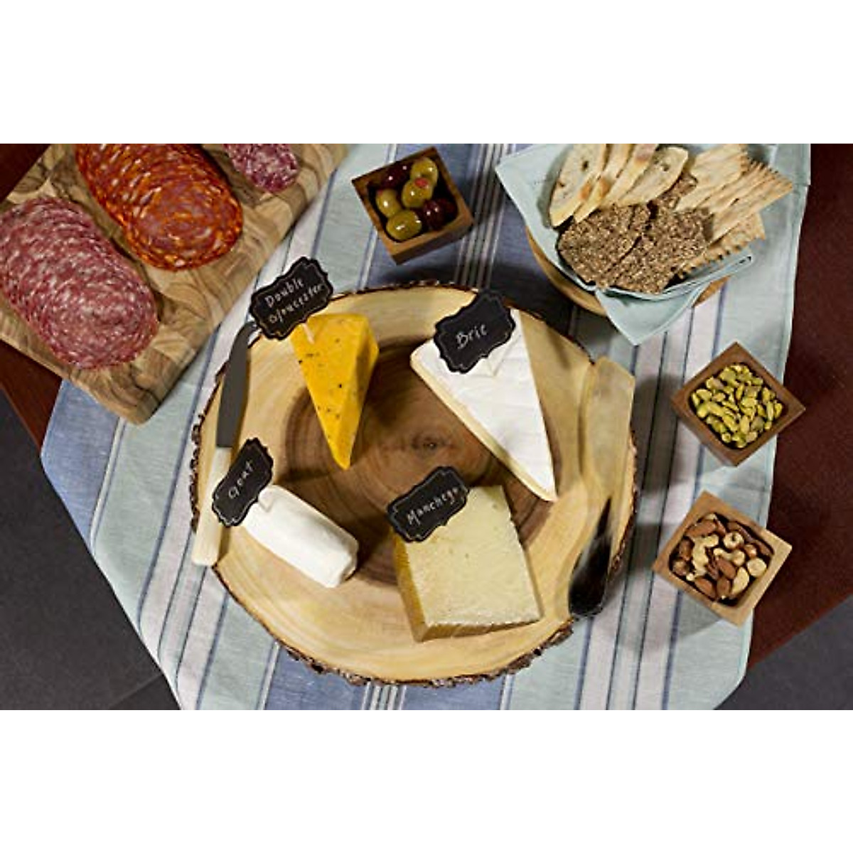 Lipper International Acacia Wood Square Salt Pinch or Serving Bowls, 3" x 3" x 2-1/2", Set of 2