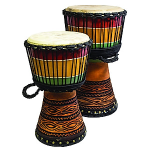New Djembe Master Mali Style Rasta carv, 24" tall, 12.5-13" head