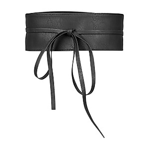 BlackButterfly Obi Waist Band Self Knot Tie Up Cinch Belt (Black, One Size)
