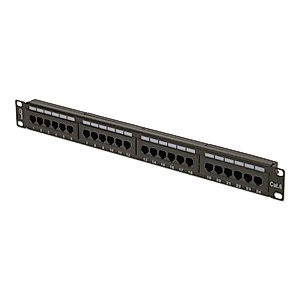 NavePoint Rackmount or Wallmount 24-Port Cat6 Patch Panel RJ45 Ethernet 568A/B Compatible