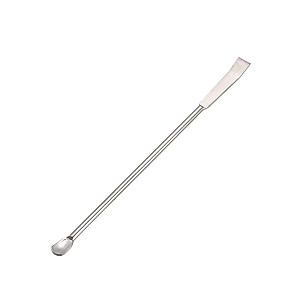 uxcell Micro Lab Sampling Reagent Spoon 304 Stainless Steel 2 in 1 Double Head Laboratory Mixing Spatula 125mm 2Pcs
