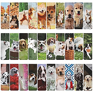 MWOOT 30Pcs Magnetic Bookmarks, Cute Dogs Magnet Book Marks Set, Double-Sided Lovely Puppy Magnetic Page Clips Bookmark in Bulk for Kids Students School Office Home Reading Supplies(30 Styles,6x2CM)
