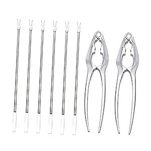 Luxshiny Set 2pcs Cookies Stainless Steel Set Seafood Tools Crab Leg Alloy Nut Shrimp Deveiner Lobster Opener Seafood Picks Nutcracker Household Tool Kit Walnut Bottle Opener