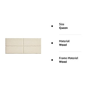 Main + Mesa NoSom Sound Reducing Four Panel Linen Blend Upholstered Headboard, Natural, Queen