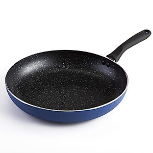 IMUSA USA 12" Stone Speckled Exterior Fry Pan with Non-Stick Speckled Interior