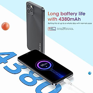 Blackview Unlocked Cell Phone, A95 Phones, 8GB+128GB/SD 1TB Android 11 Unlocked Phones, Octa-core 2.1GHz, 20MP Multi-Mode Camera, 6.5" HD+, 4380mAh 18W Fast Charging 4G Dual SIM Unlocked Cell Phones