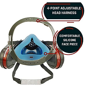 Parcil Distribution T-61 Half Face Respirator - Double Activated Charcoal Air filter – Industrial Grade Quality