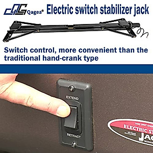 Rear Trailer Stabilizer Jack Stand Power Stabilizer Jack Kit with Black Exterior Switch Replaces 298707