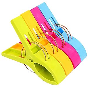 Loialpupy Beach Towel Clips Windproof Clip for Towel Duvets Bath Towels Blanket Clothes Beach Towel Tablecloth Plastic Clothes Peg (4 Pack)