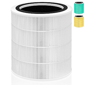 Pulluty Core 400S Replacement Filter for LEVOIT Core 400S and Core400S-P/Core 400S-rf Smart WiFi Air Purifier,3-in-1 True H13 HEPA Activated Carbon Pre-Filter,1Pack,White