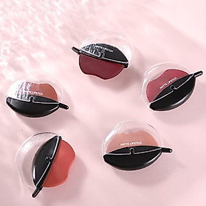 DAGEDA 3 Colors Matte Lipstick Set, Matte Velvet Lipstick Lip Shape Lazy Lipstick, Long Lasting High Pigmented Non-stick Cup Lip Gloss, Waterproof Easy to Color Lipstick Lazy Lip Makeup（Color C