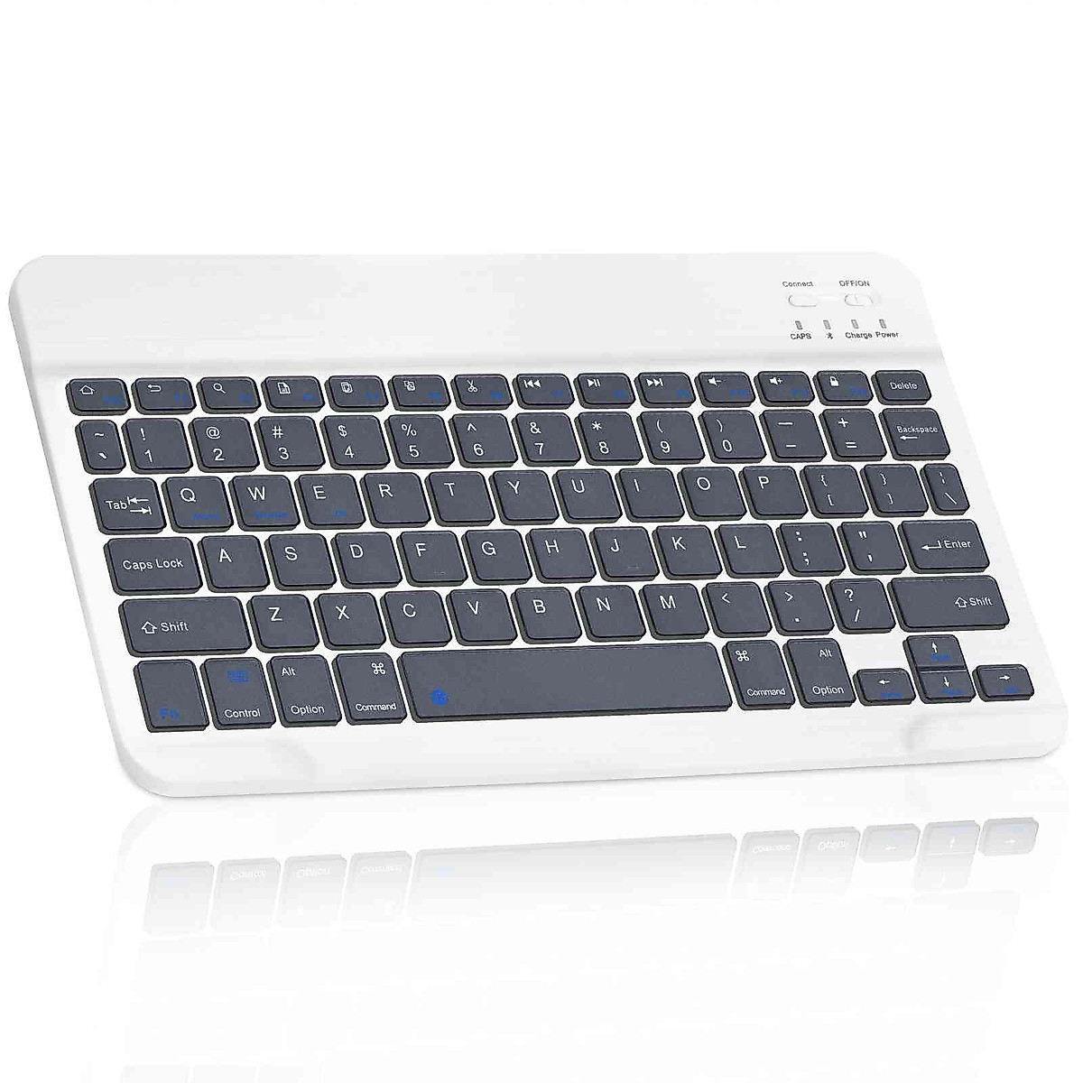 Rechargeable Bluetooth Keyboard and Mouse Combo Ultra Slim for Microsoft Surface Duo 2 and All Bluetooth Enabled Android/PC-Shadow Grey Keyboard with Titanium RGB Led Mouse