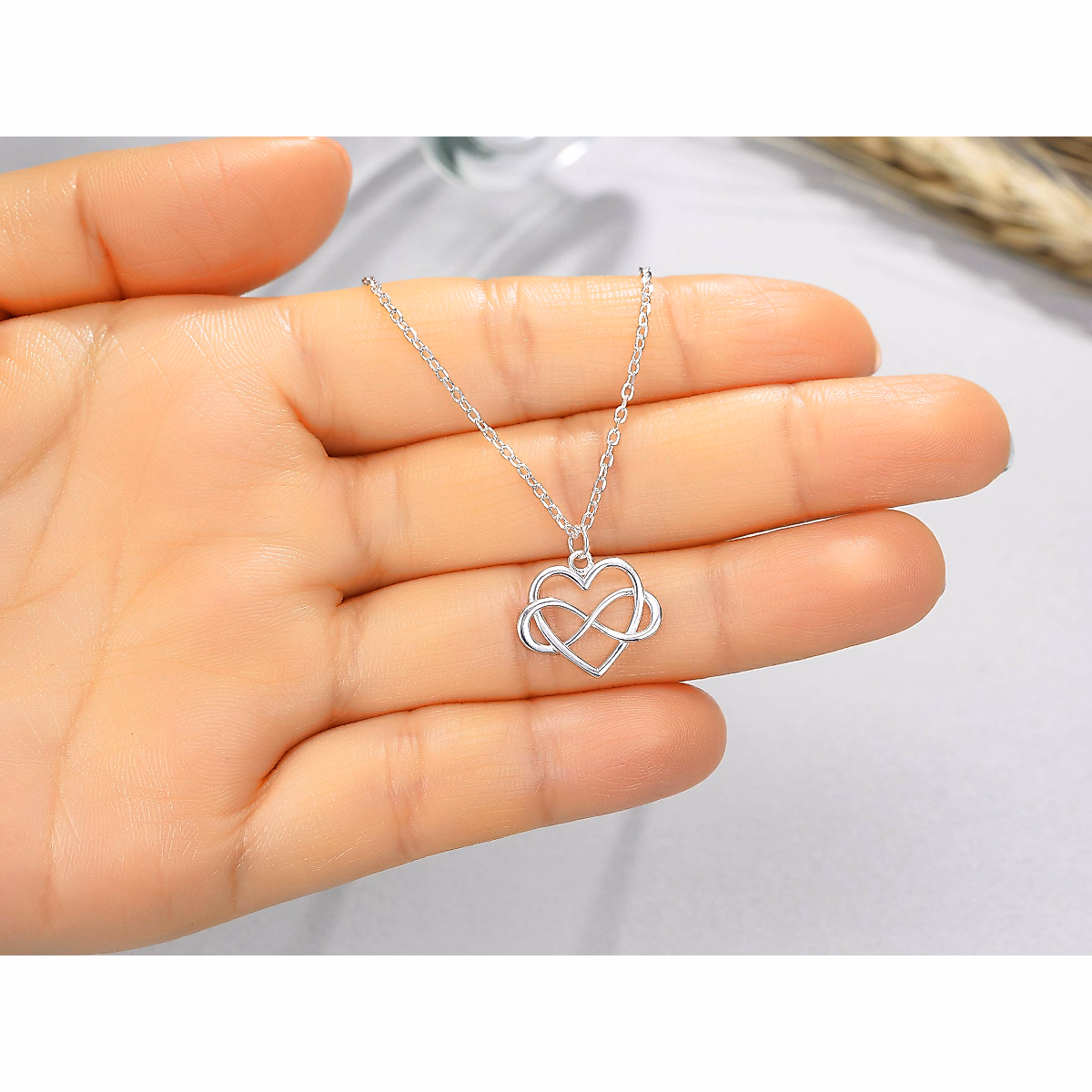 RareLove Grandmother Gifts from Granddaughter,Grandma Gift,925 Sterling Silver Tiny Infinity Heart Necklaces for Women,Grandma Birthday Gifts,Grandma from Granddaughter Grandchildren
