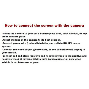 BW 4.3 Inch TFT LCD Screen Adjustable Car Monitor for Vehicle Backup Cameras Security CCTV Camera and Car DVR