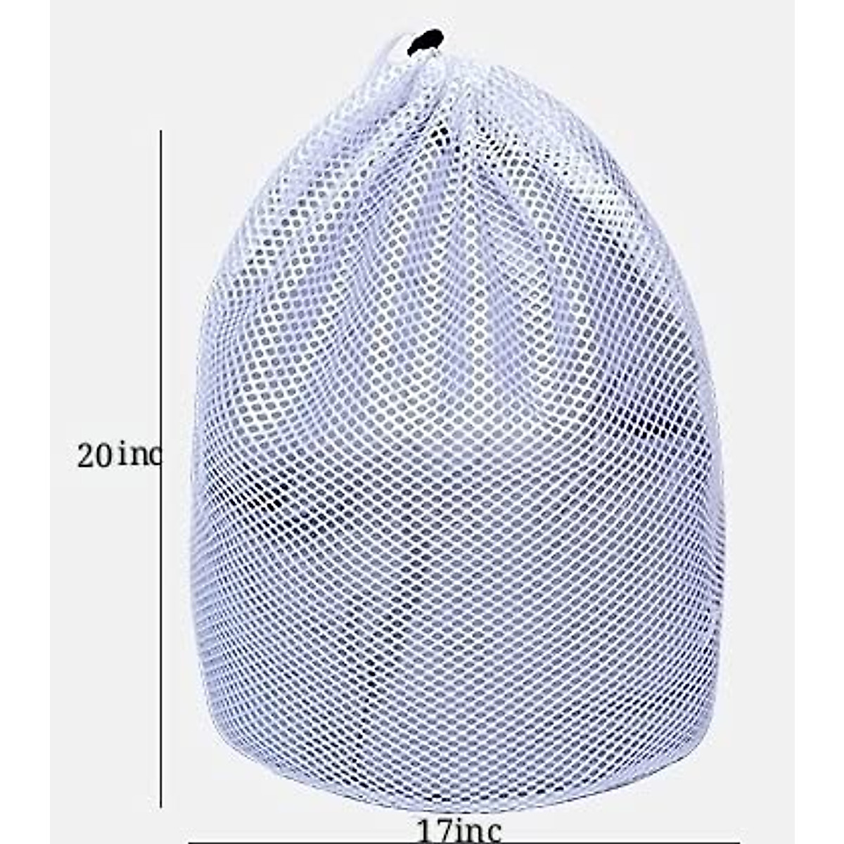 Small Commercial Mesh Laundry Bags with Handle and Drawstring for Dormitory, Travelling, College,Apartment, Camping, RV, Machine Washable, Over Door Hanging Mesh Bag,20×17inc