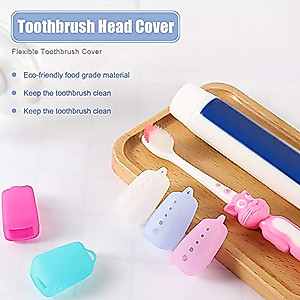 Toothbrush Protective Cap, Silicone Toothbrush Protective Case, Toothbrush Head Cover, Durable Portable for Home Travel Camping Protecting(Transparent white)