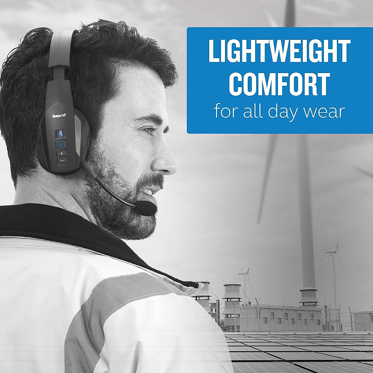 BlueParrott B450-XT Noise Cancelling Bluetooth Headset – Updated Design with Long Wireless Range, Up to 24 Hours of Talk Time & IP54-Rated Wireless Headset (Renewed)