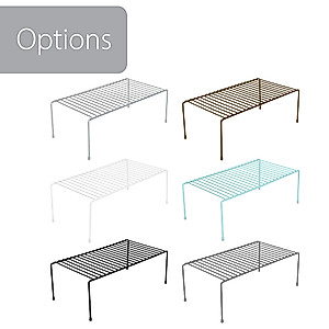 Smart Design Classic Storage Shelf – Set of 6, Large (8.5 x 16 in.), White – Sturdy Steel Pantry Organizer with Rust-Resistant Finish and Non-Slip Feet for Easy Home Organization and Storage