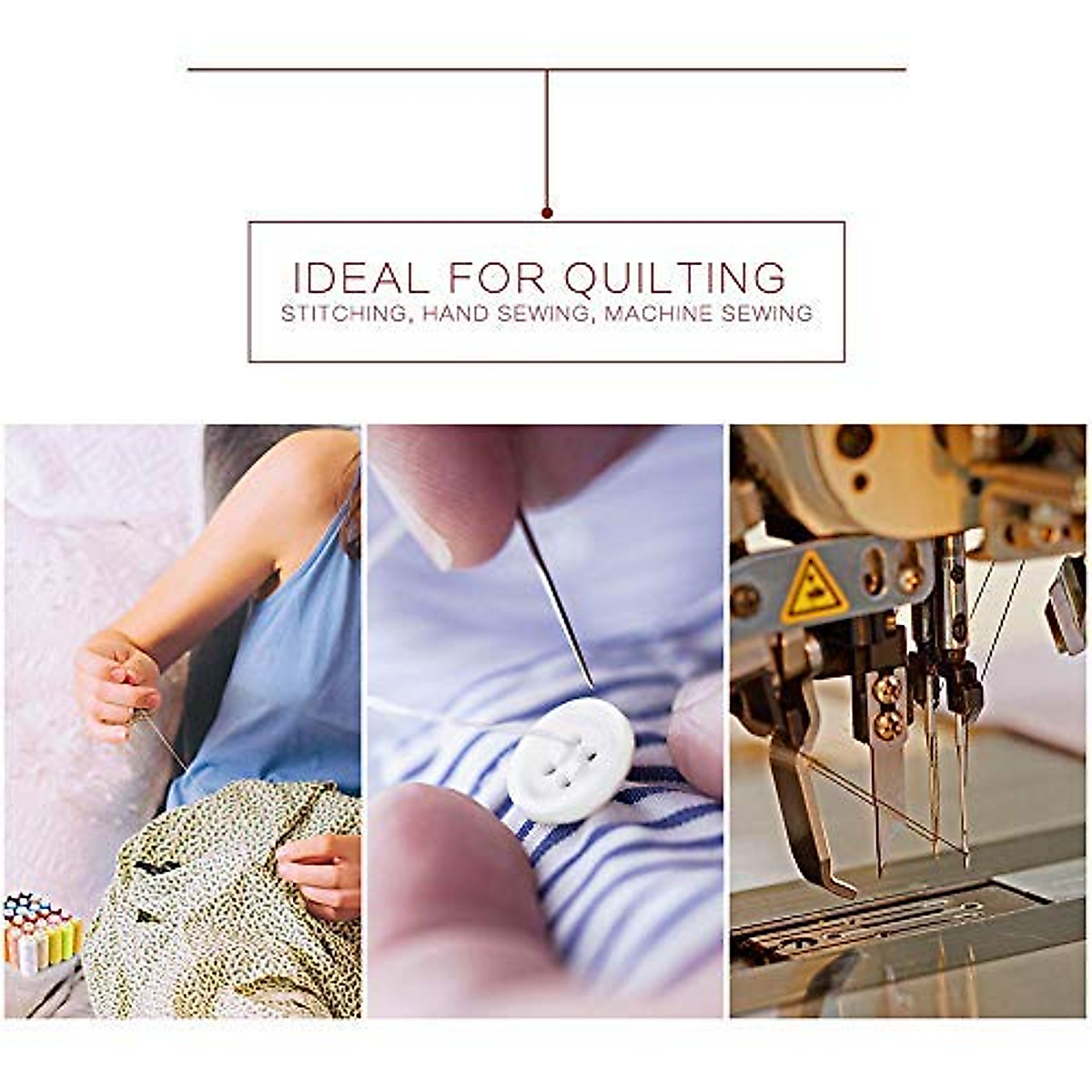 Queta 30 Color Polyester Sewing Thread Kit - 30 Spools for Hand & Machine Sewing, Includes 2 Needle Threaders, 16 Needles, Box