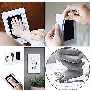 Veltec Inkless Newborn Baby Footprint or Handprint, Pet Paw Prints, Safe Clean Ink Pad - Black
