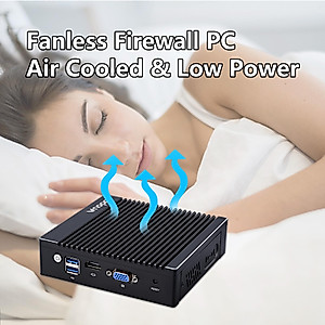 VNOPN Micro Firewall Appliance Intel J4125 Quad Core, 4 Intel 2.5GbE i225 LAN Ports Fanless Mini Computer 8GB RAM DDR4 128GB mSATA SSD, Network Gateway Soft Router PC, Support AES NI