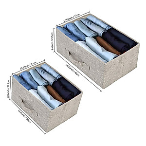 Guangshuohui Dresser Organizer with 5 Drawers, 2-Tier Wide Closet Dresser, Nursery Dresser Tower Metal Frame, Multi-Purpose Organizer Unit for Closets, Dorm Room, Living Room, Hallway (Linen)