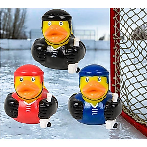 Cool Sport Themed Rubber Ducks (2") (12 Pack) Cute Duckies Bath Tub Pool Toys. (Hockey)