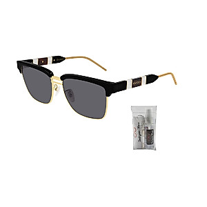 Gucci GG0603S 001 56MM Black/Grey Square Sunglasses for Men + Bundle with Designer iWear Eyewear Kit
