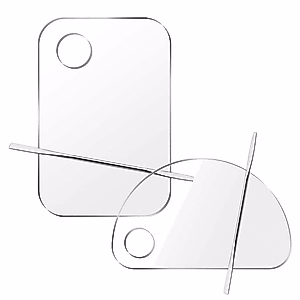 2pcs Acrylic Makeup Palette, Professional Makeup Palette with Scraper Tool, Makeup Palette, Professional Cosmetic Mix, Makeup Artist Tools (Rectangle + half circle)